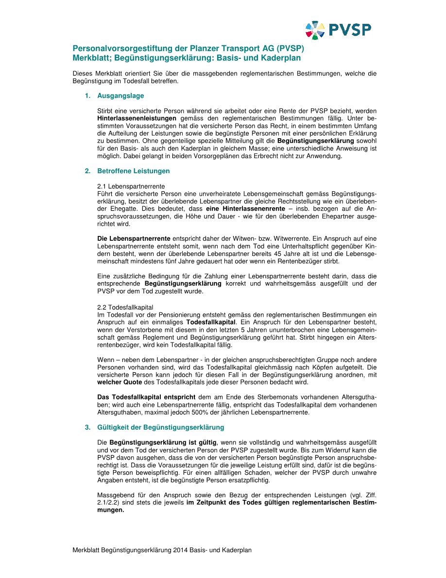 Immer an der richtigen Adresse - PVSP